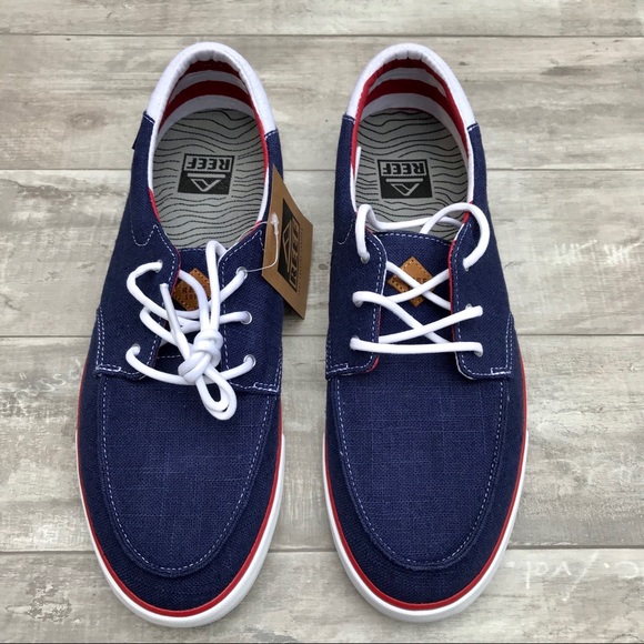 Reef | Shoes | Reef Deckhand 3 Tx Navy Americana Mens Boat Shoes | Poshmark